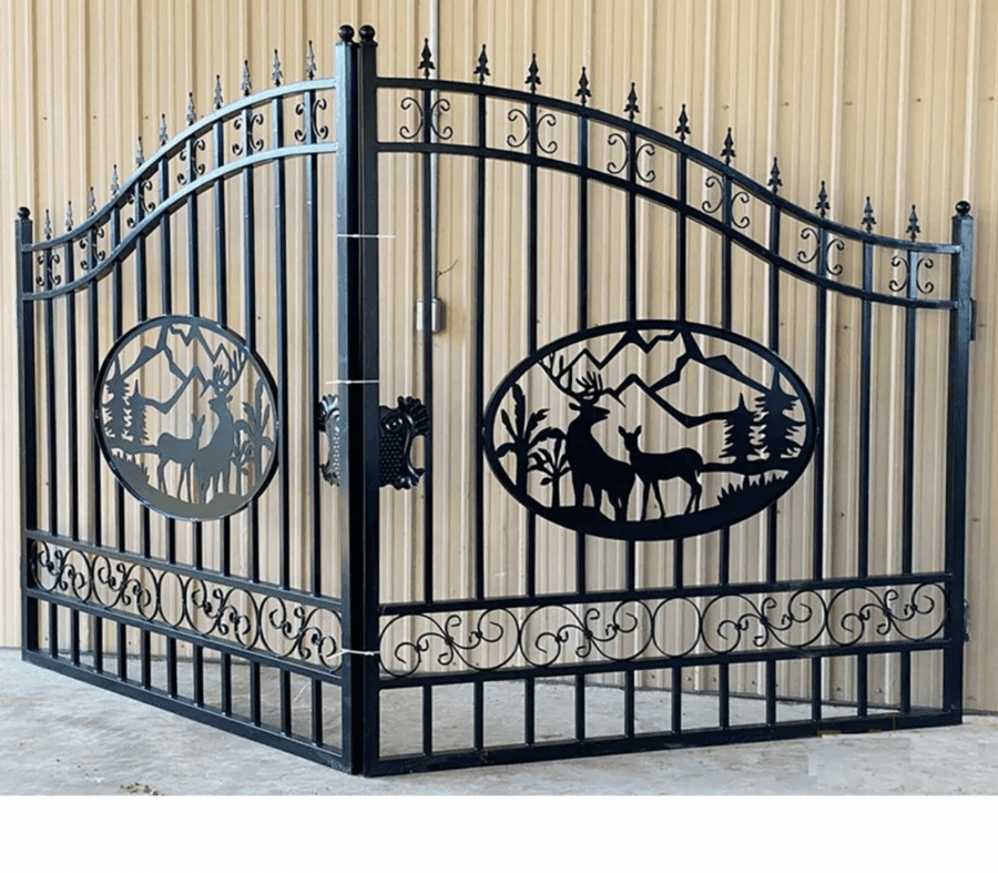 2025 14’ Bi-Parting Wrought Iron Gate (Unused) | West Auctions